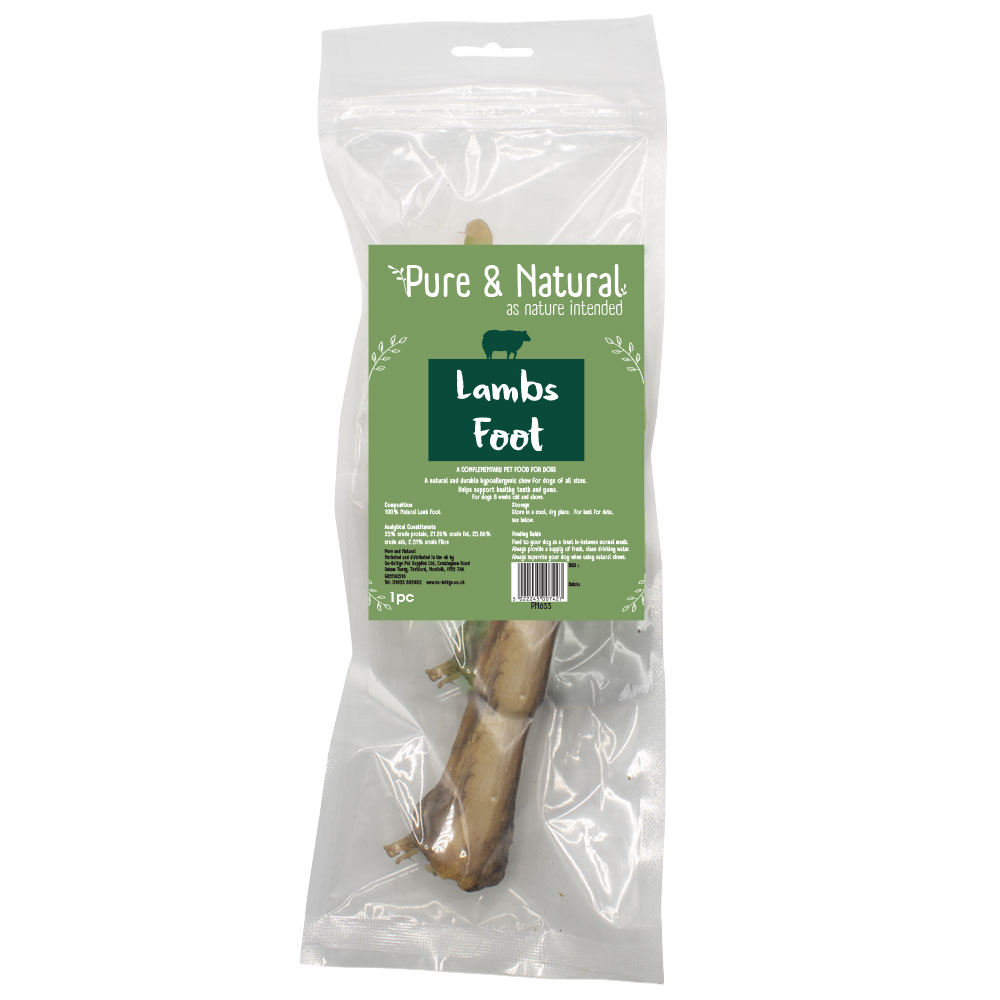 Pure & Natural Lamb Foot Natural | Pure & Natural Dog Treats