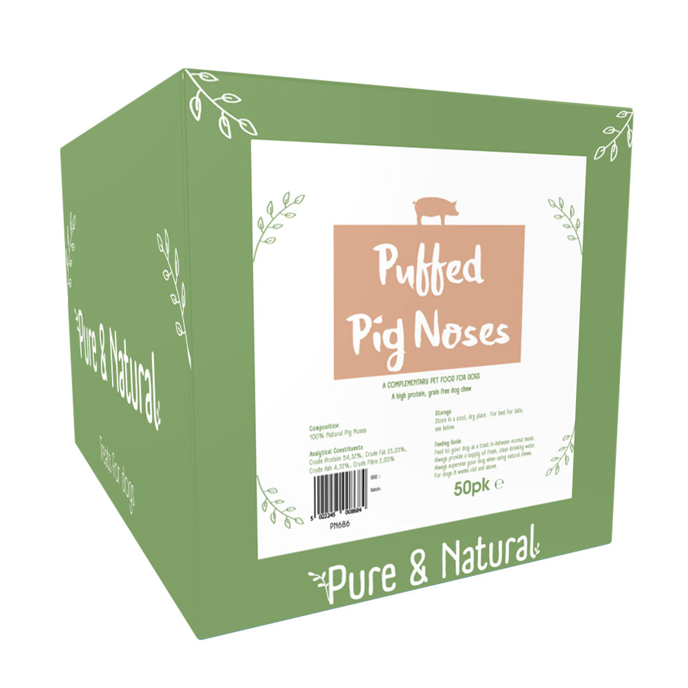 Pure & Natural Puffed Pig Noses | Pure & Natural Dog Treats